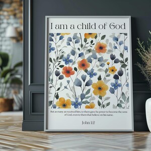 PRINTABLE I Am a Child of God, Instant Download, Christian Printable ...