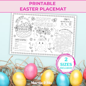 Easter Placemat, Easter Printable Placemat, Easter Coloring Page ...