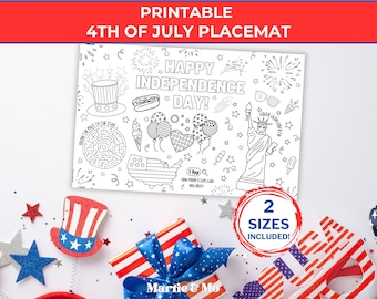 4th of July Independence Day Kids Activity Printable Placemat Instant ...