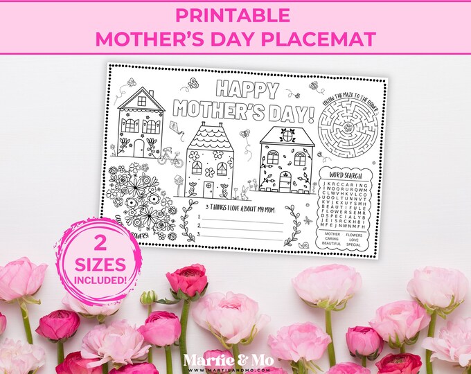 Mother's Day DIY Colour in Placemats - Set of 7 Floral Designs - Etsy ...
