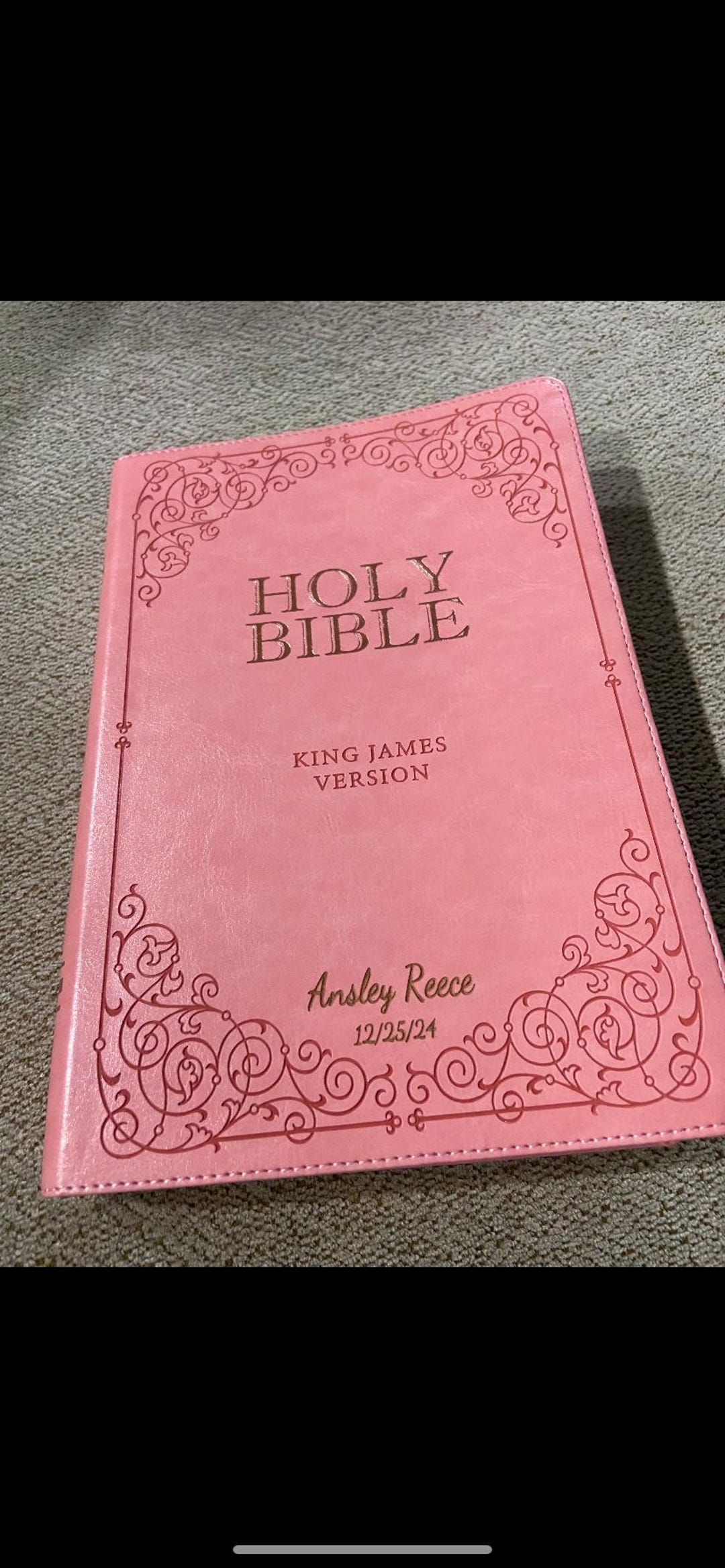 PERSONALIZED *** KJV Giant-print Bible - Imitation Leather - Pink ...