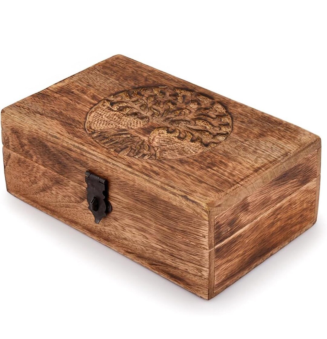 Personalized Mango Wood Tree of Life Engraving Beautifully Keepsake Box ...