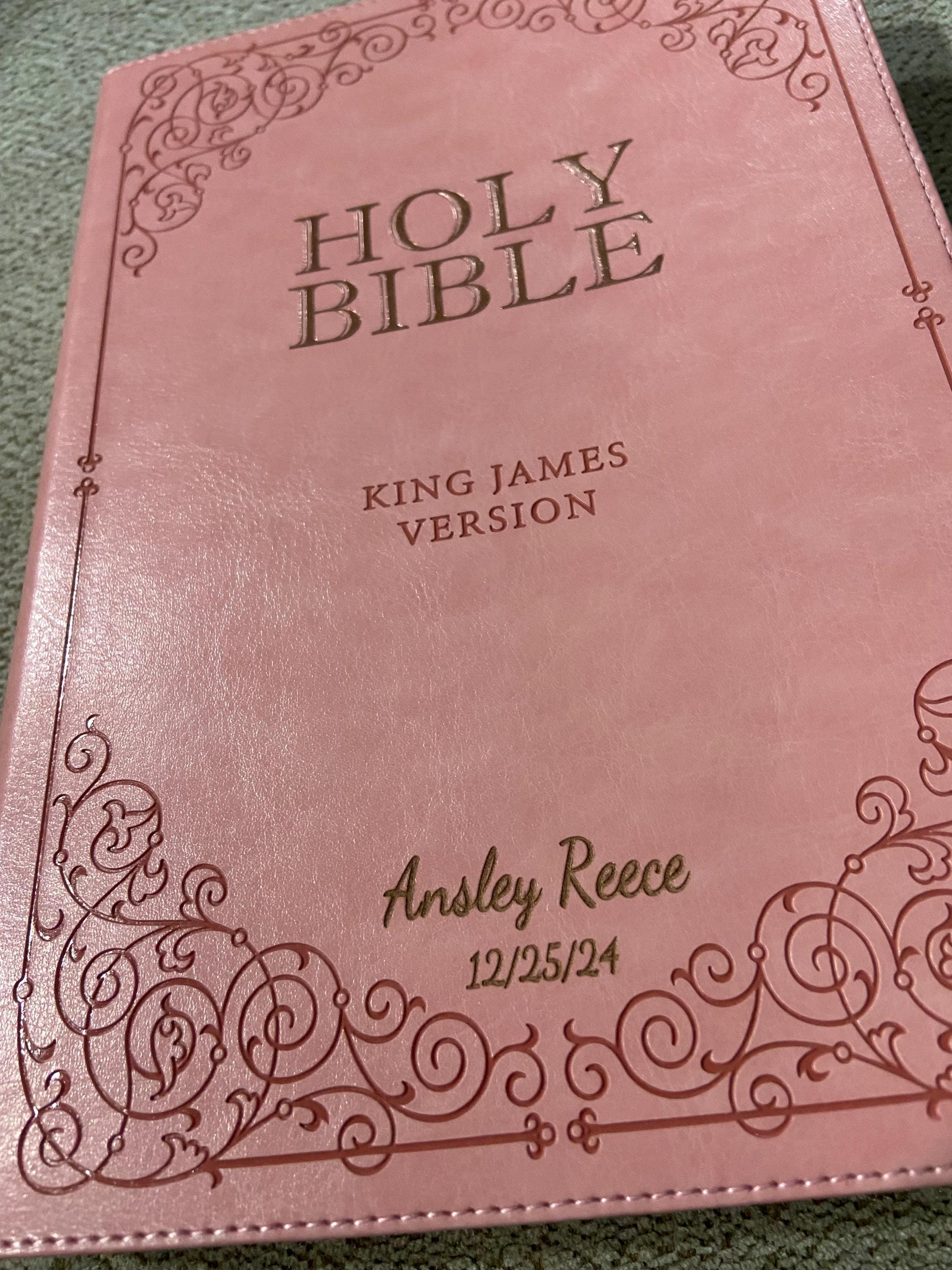 PERSONALIZED *** KJV Giant-print Bible - Imitation Leather - Pink ...