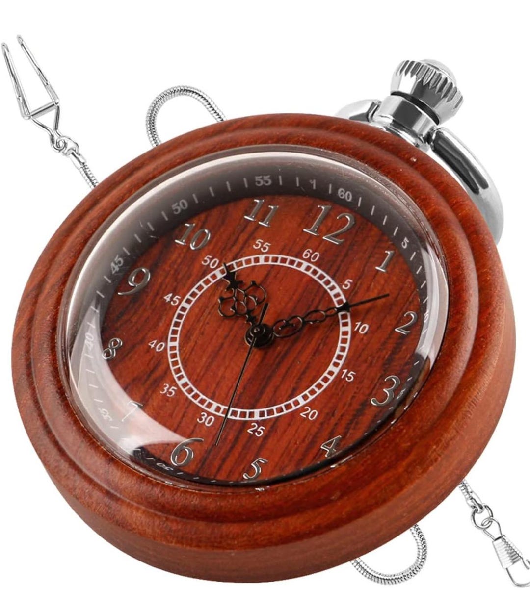 Customized Wooden Pocket Watches for Men Handmade Bamboo Wood Analog ...