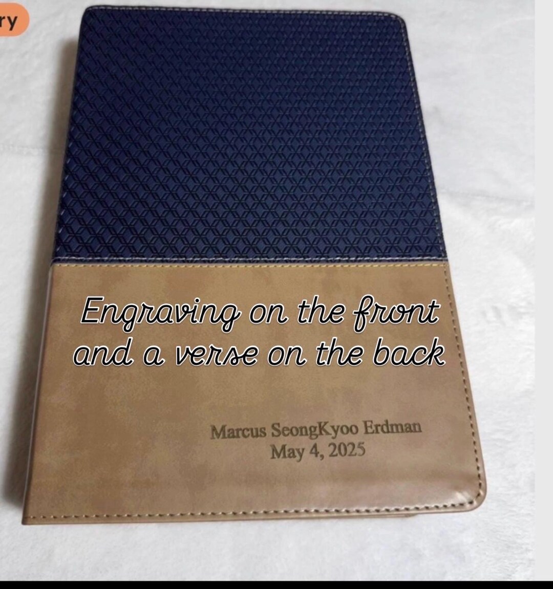 Personalized NIV Study Bible – Navy Blue/tan Leathersoft, Custom ...