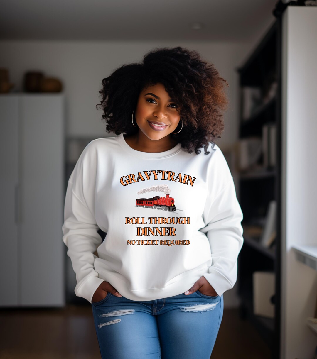 Gravytrain Steam Locomotive Illustration Crewneck Sweatshirt | Roll ...