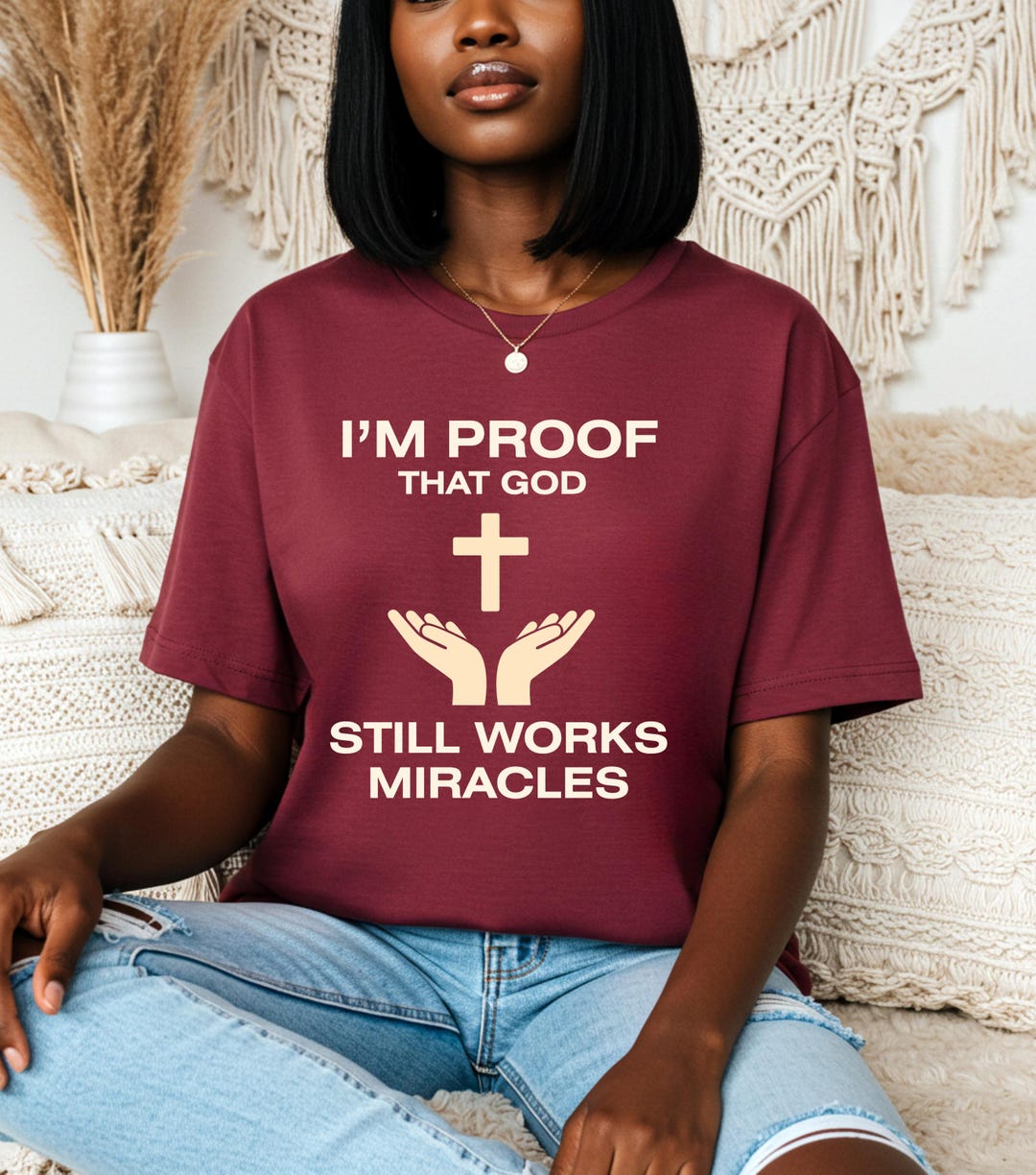 Im Proof That God Still Works Miracles Tee | Christian Cross Hands - Etsy