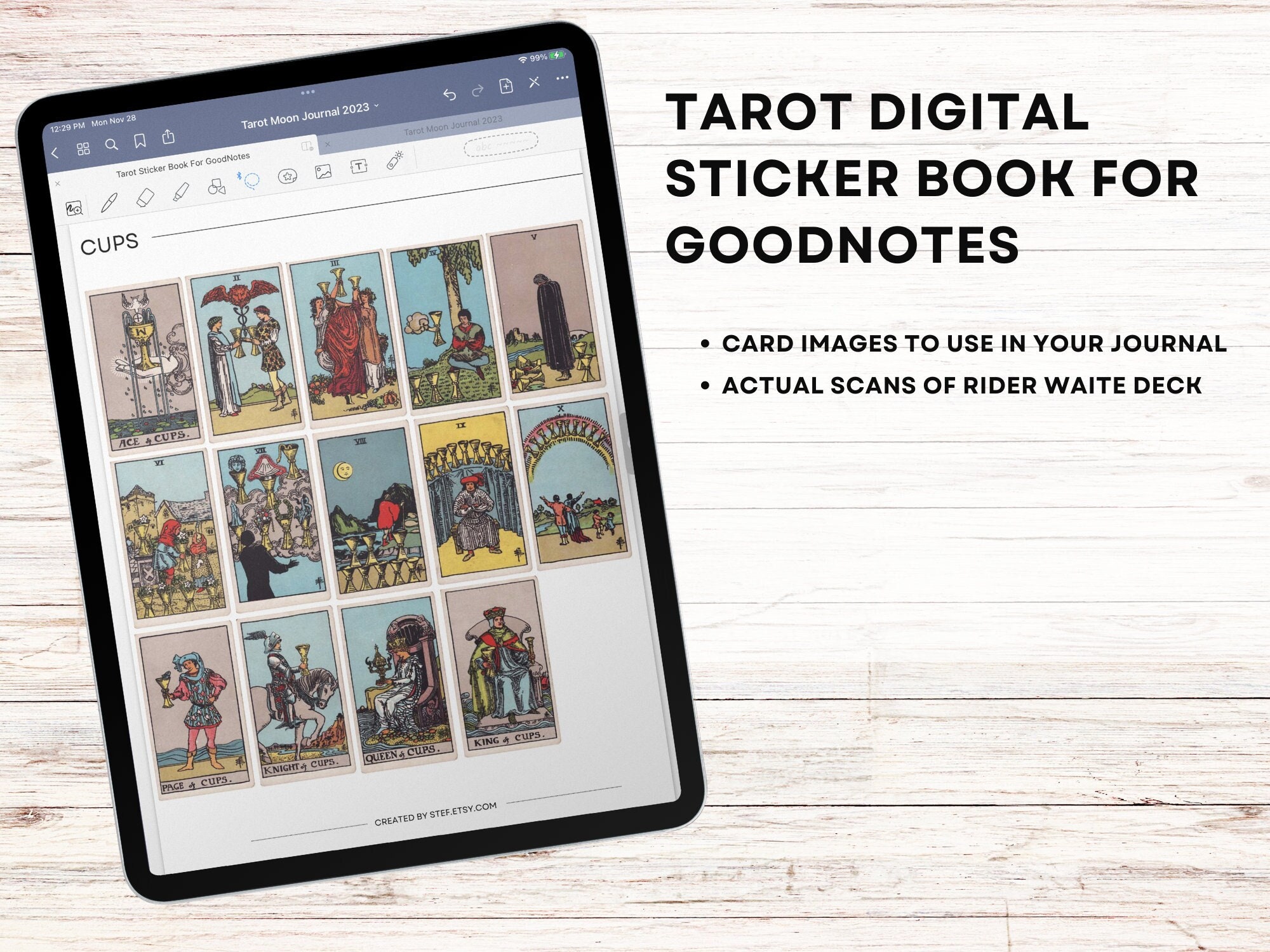 Goodnotes Tarot Digital Sticker Book (rider Waite Deck) - Etsy
