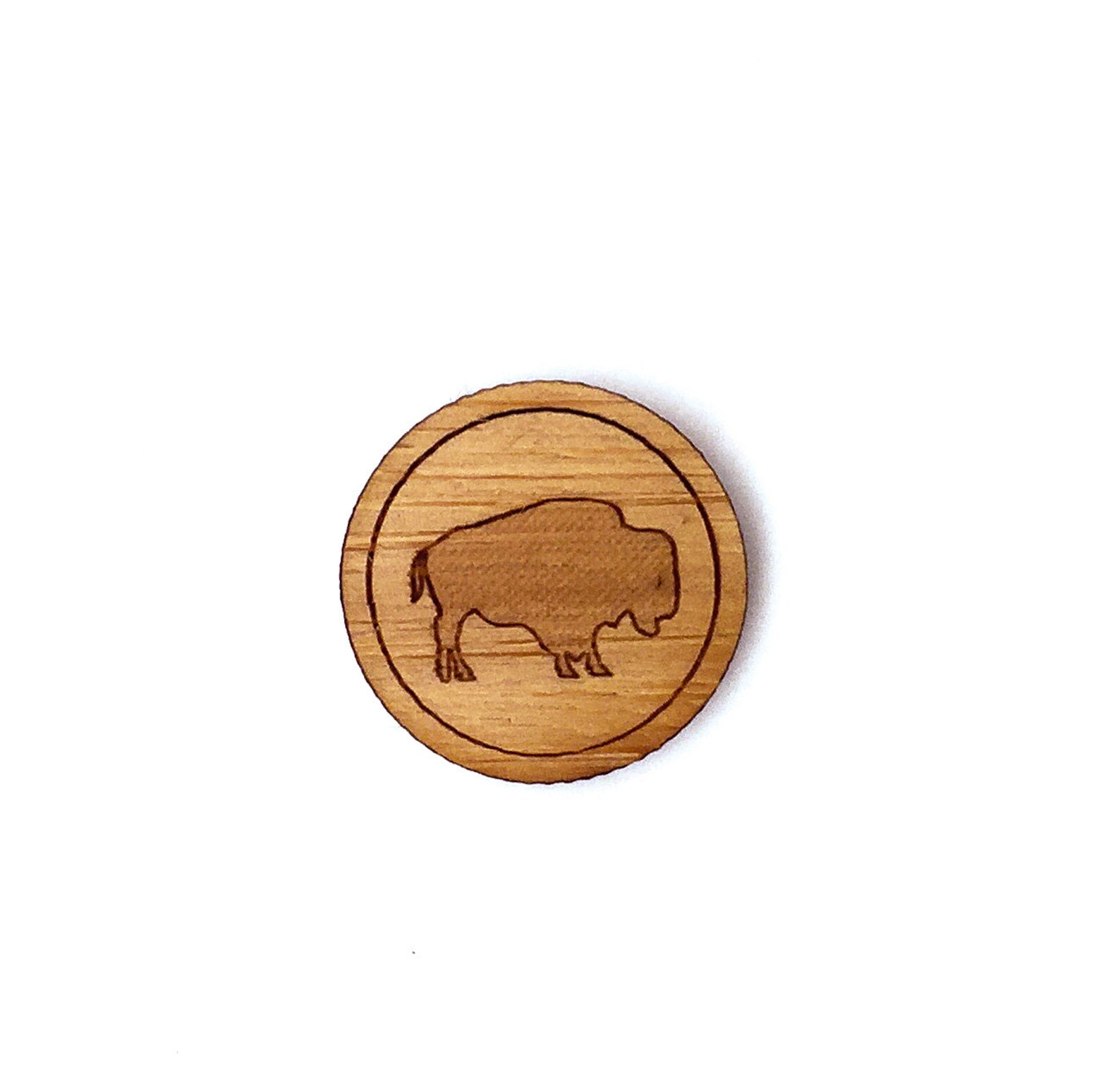Bison Pin. Buffalo Pin. Wood Tie Pin. Wood Lapel Pin. Tie Pin. - Etsy