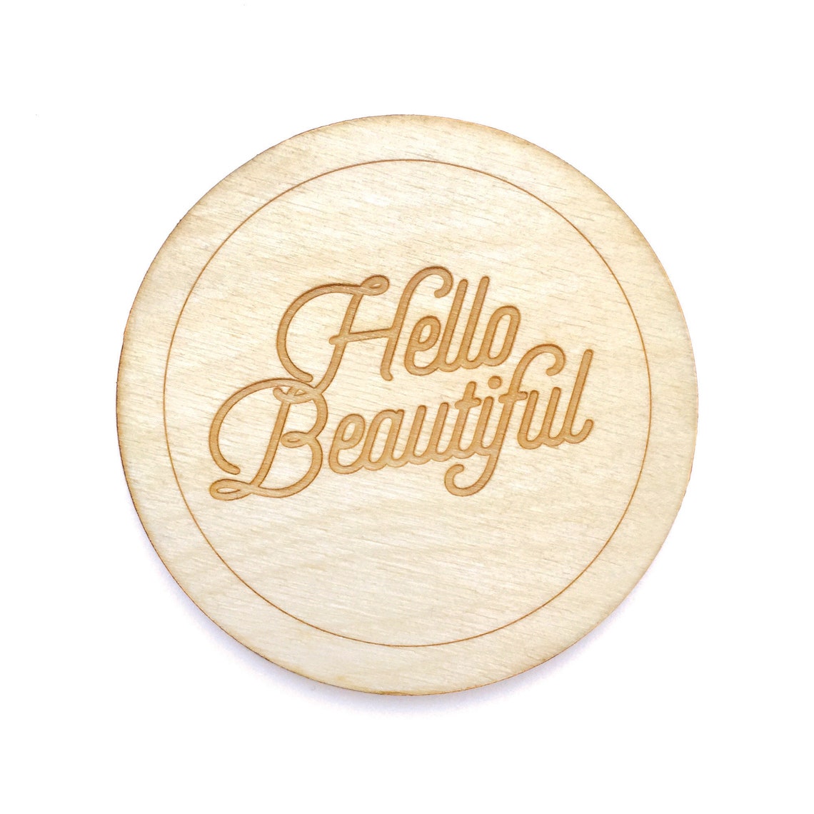 Hello Beautiful Pocket Mirror. Pocket Mirror. Wood Mirror. | Etsy