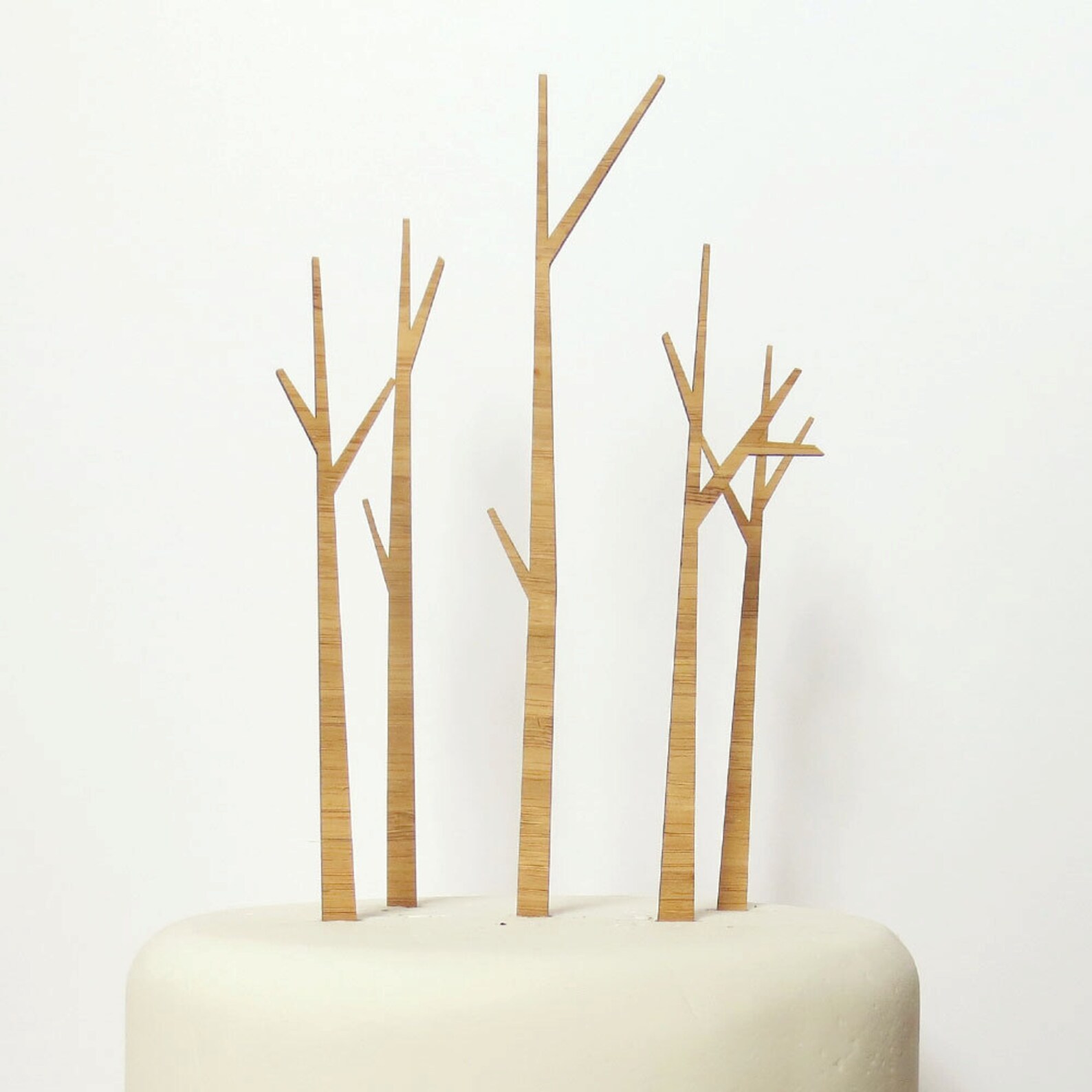 Trees Cake Topper Set - Bamboo - Wedding Cake Topper - Rustic Wedding ...