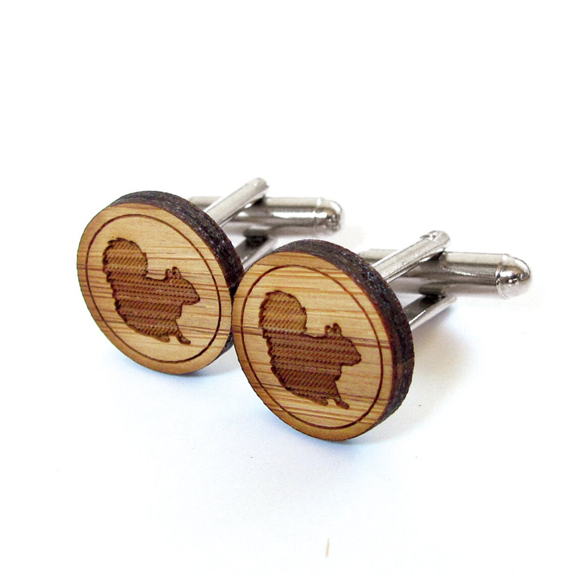Smart Squirrel Cufflinks. Squirrel Cufflinks. Wood Cufflinks. Groomsmen ...