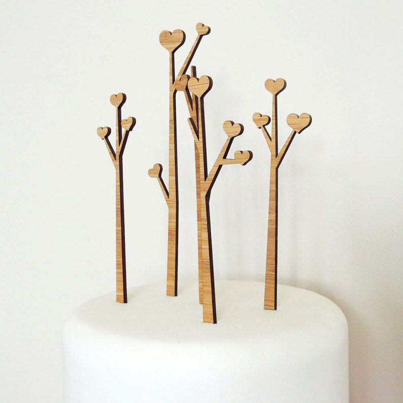 Heart Trees Cake Topper Set. Heart Tree. Wedding Cake Topper. Cake ...