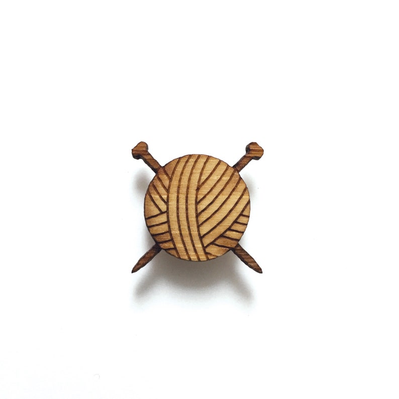 Yarn Ball Pin. Yarn Pin. Wood Tie Pin. Wood Lapel Pin. Tie - Etsy