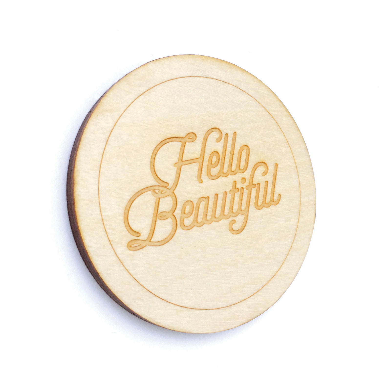 Hello Beautiful Pocket Mirror. Pocket Mirror. Wood Mirror. | Etsy