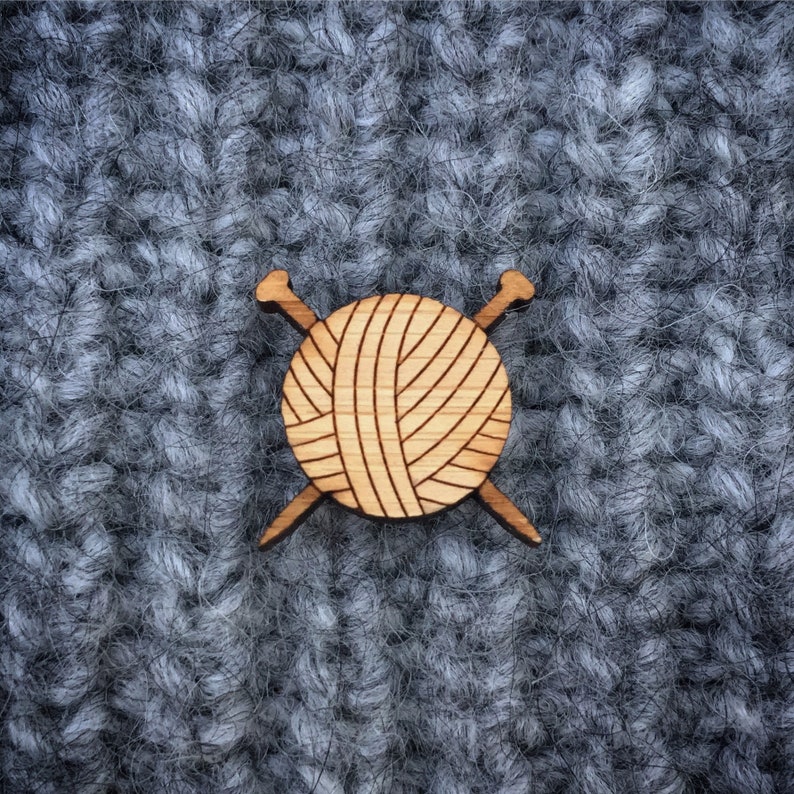 Yarn Ball Pin. Yarn Pin. Wood Tie Pin. Wood Lapel Pin. Tie - Etsy