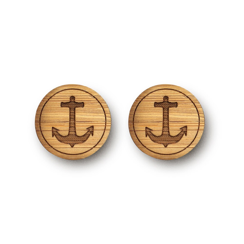 Anchor Cufflinks. Nautical Cufflinks. Wood Cufflinks. - Etsy