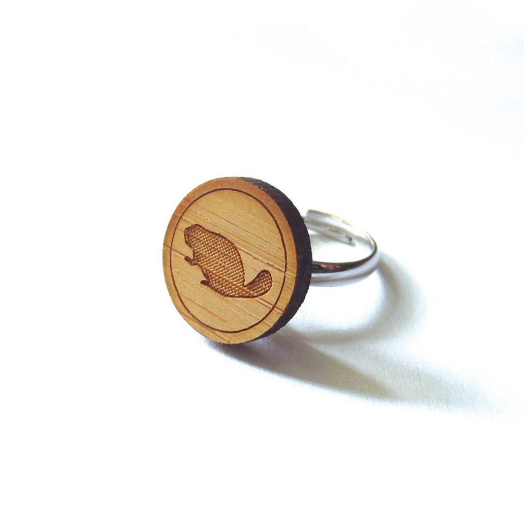 Busy Beaver Ring. Beaver Ring. Canadian Ring. Wood Ring. Gift Under 25 ...