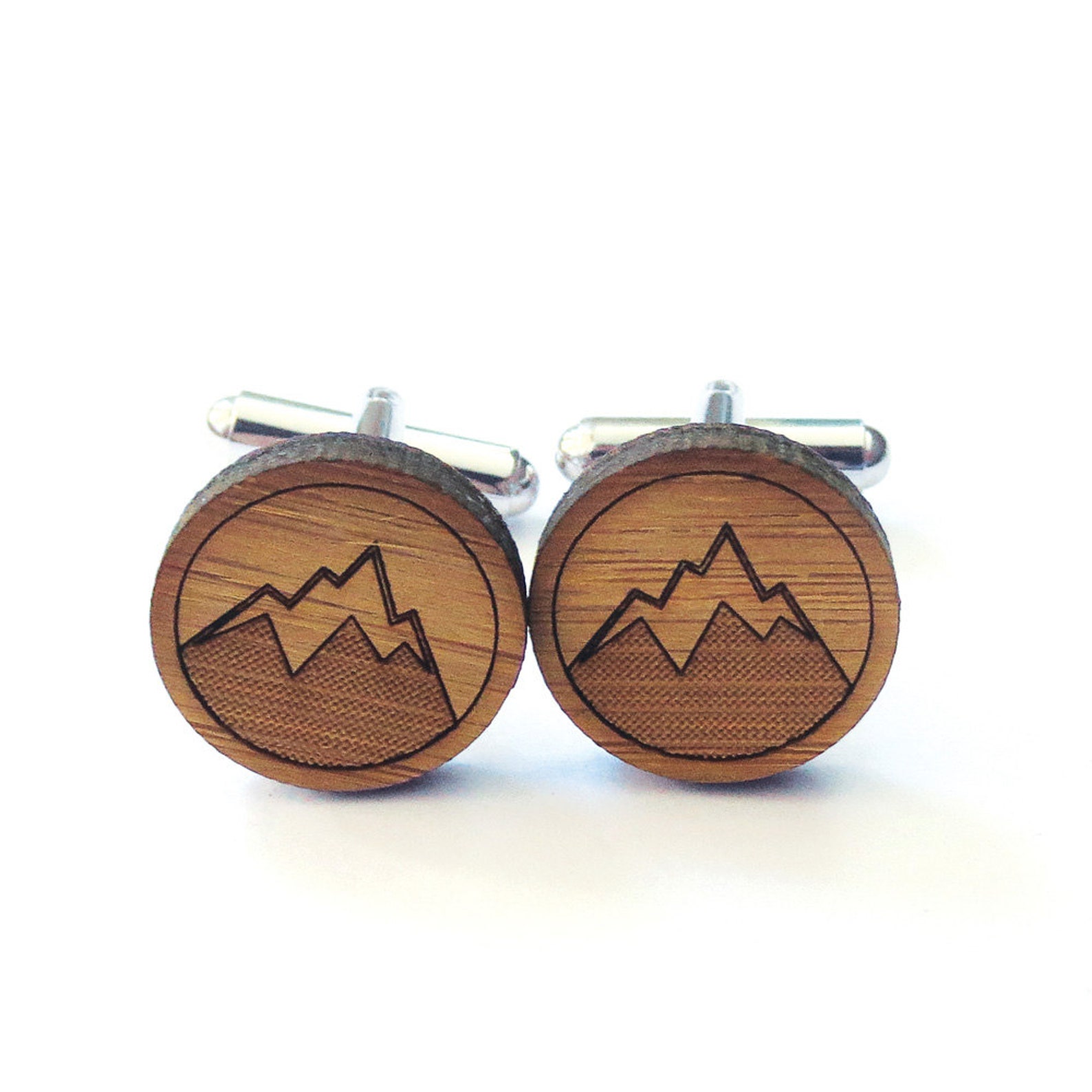 Mountain Man Cufflinks. Mountain Cufflinks. Wood Cufflinks. | Etsy