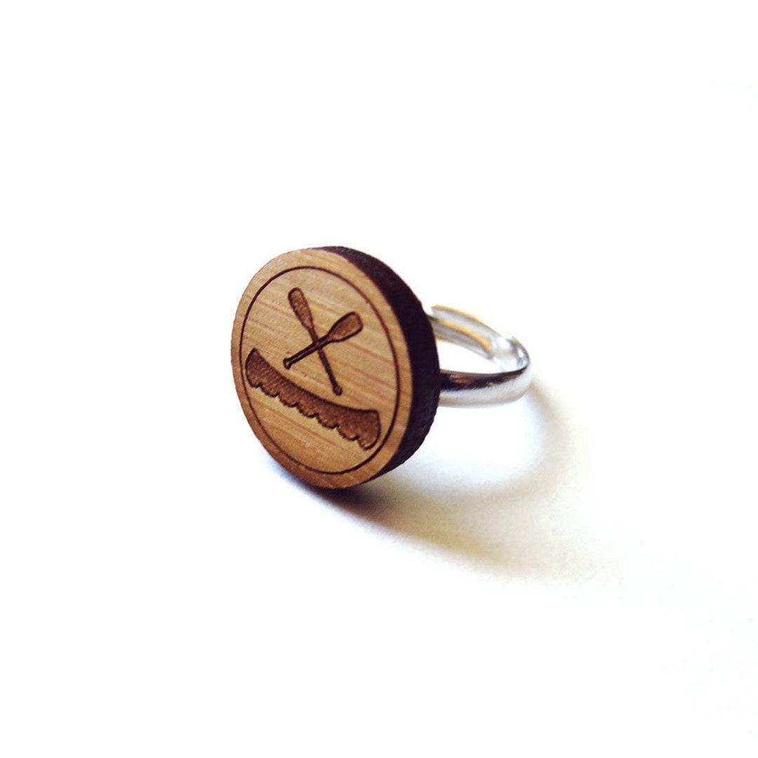 Canoe and Paddles Ring. Canoe Ring. Boat Ring. Wood Ring. Gifts Under ...