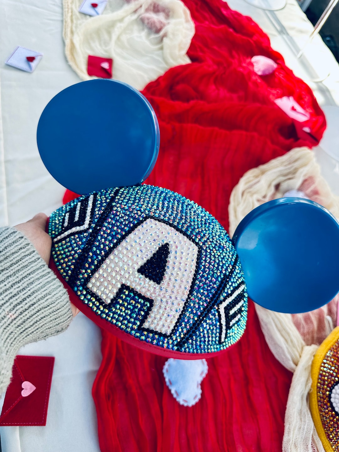 Rhinestone Captain America Mickey Mouse Ear Hat - Etsy