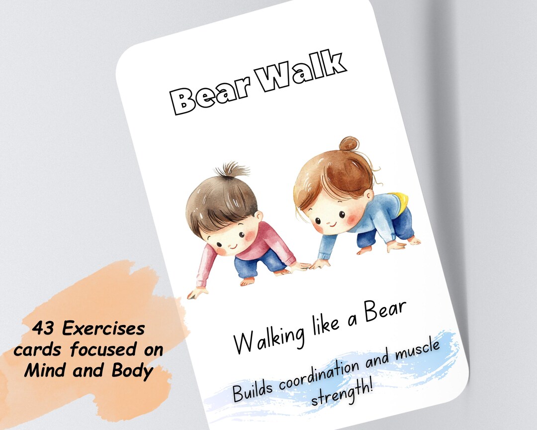 Printable Kids Mind and Body Focused Flash Cards Home School Day Care ...