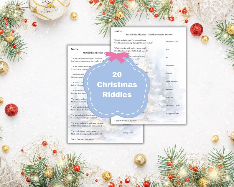 Printable Christmas Riddles for Kids, Kids School Activities, Daycare ...
