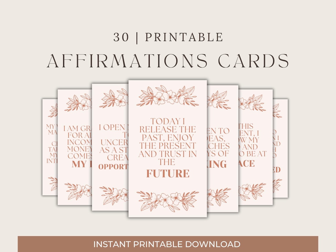 Pink Affirmation Cards: 30 Printable Mindfulness Cards (PDF) - Etsy