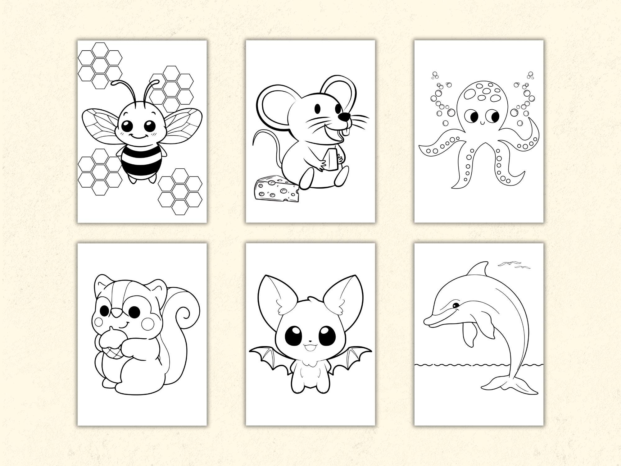 Animal Coloring Pages /set of 30/ - Etsy