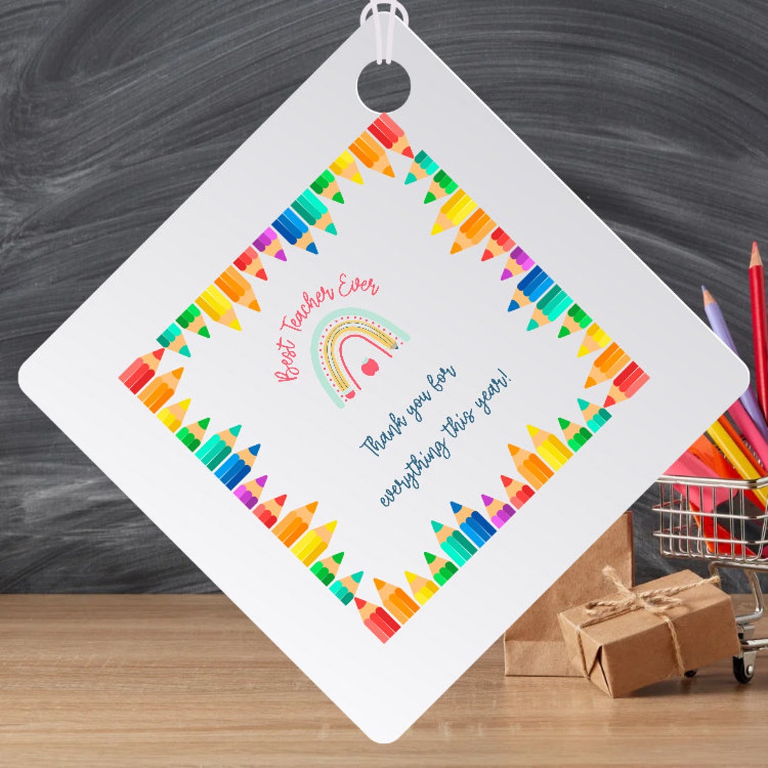 Best Teacher Ever Digital Download Printable Gift Tag - Instant Print ...