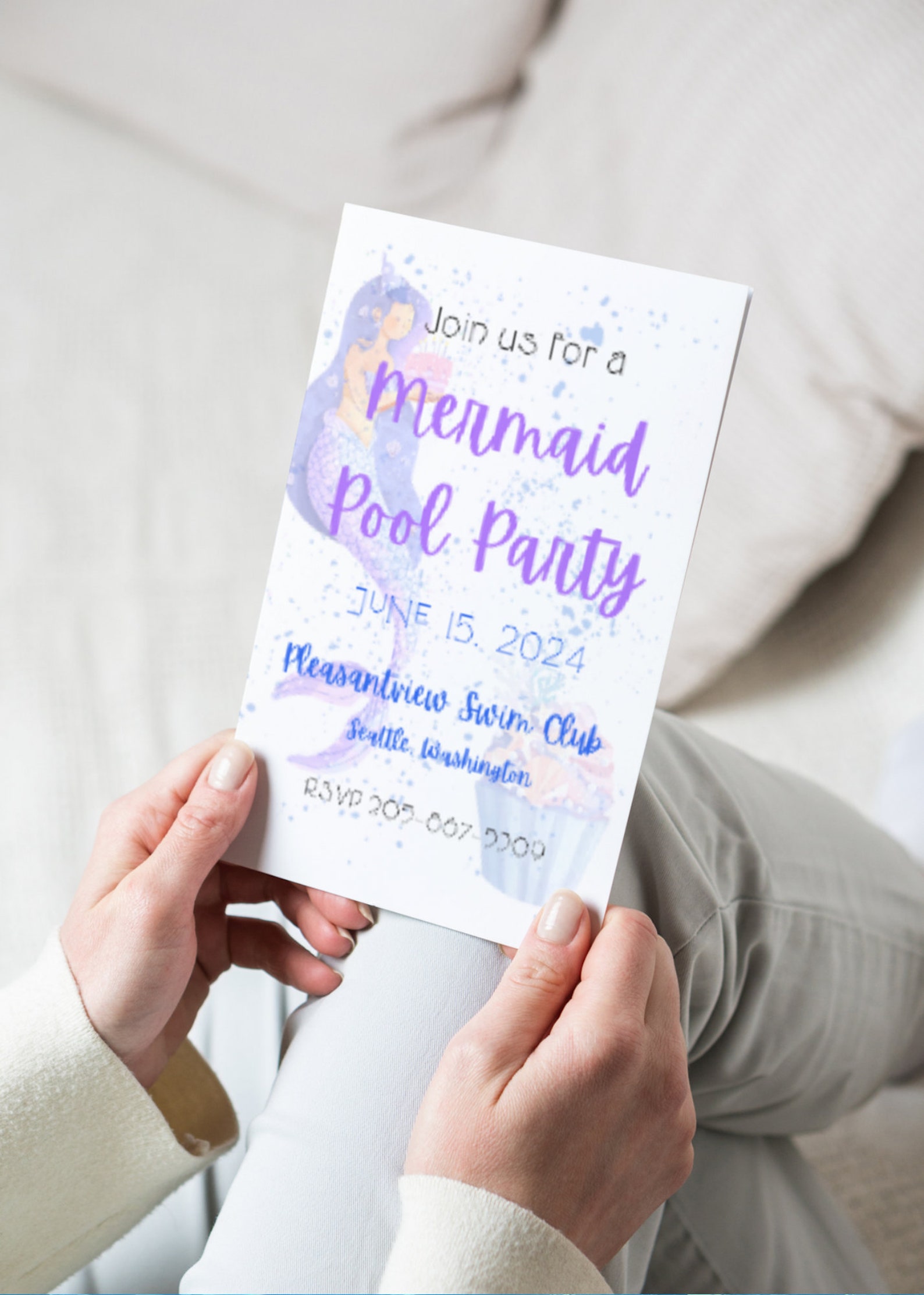 Mermaid Pool Party Invitation - Editable Instant Download - Etsy