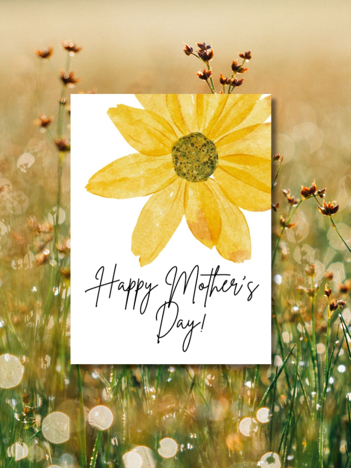 Happy Mother's Day Sunflower Printable Card - Floral Greeting Card ...