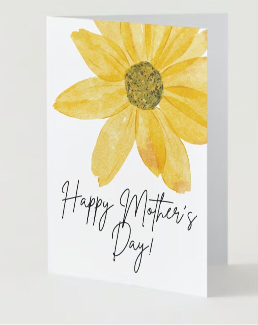 Happy Mother's Day Sunflower Printable Card - Floral Greeting Card ...