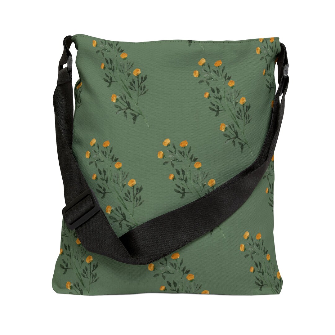 Green Floral Adjustable Tote Bag - Diaper Bag - Gift for Her ...