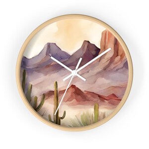 Southwest Desert Watercolor Wall Clock - Boho Gift Idea - Housewarming ...