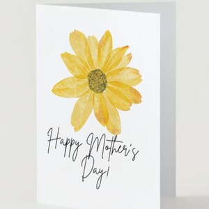 Happy Mother's Day Sunflower Printable Card - Floral Greeting Card ...