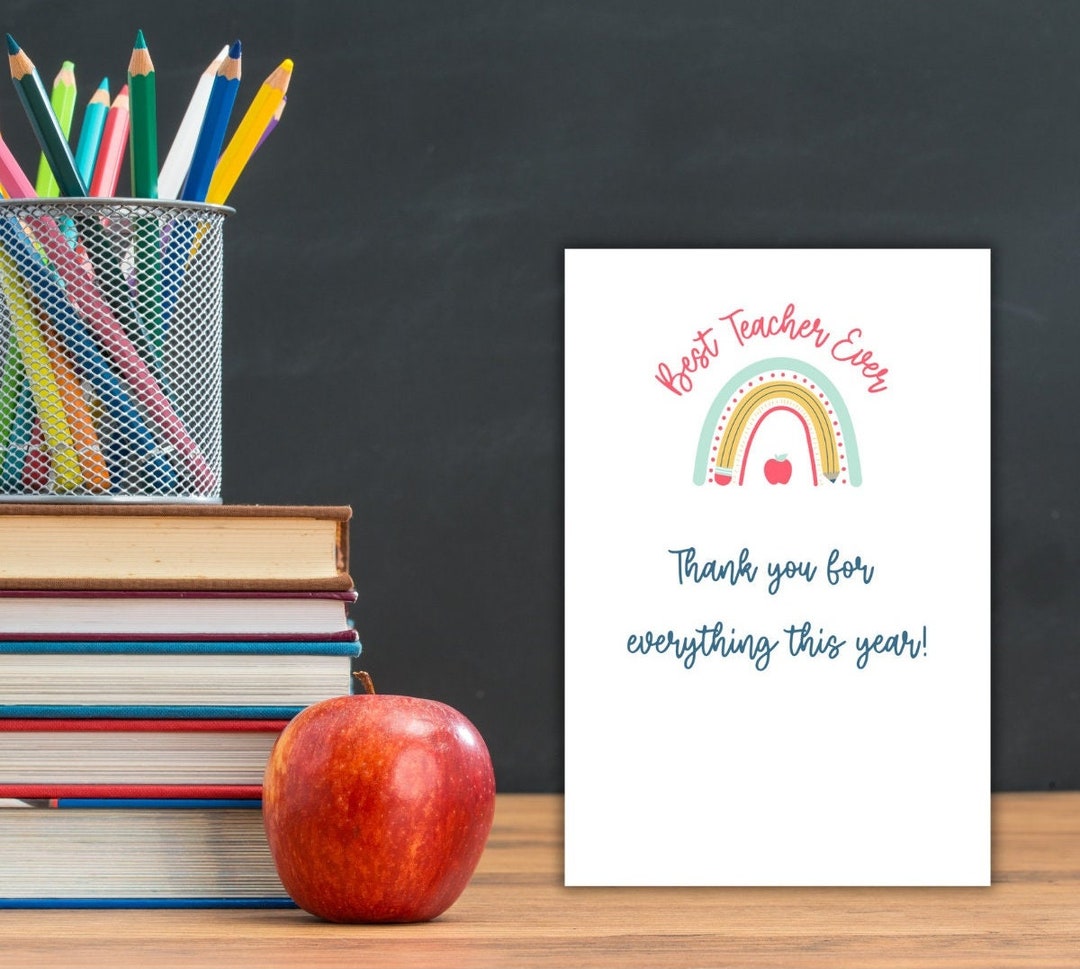 Best Teacher Ever Digital Download Printable - Instant Print Teacher ...