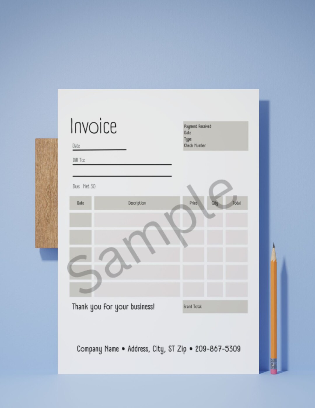 Invoice Template - Modern Style - Instant Download Printable - PDF Docx ...