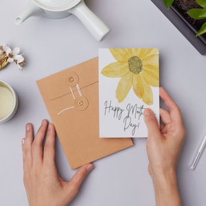 Happy Mother's Day Sunflower Printable Card - Floral Greeting Card ...