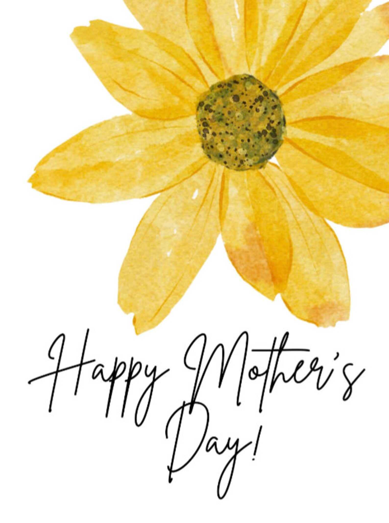 Happy Mother's Day Sunflower Printable Card Floral Greeting Card ...
