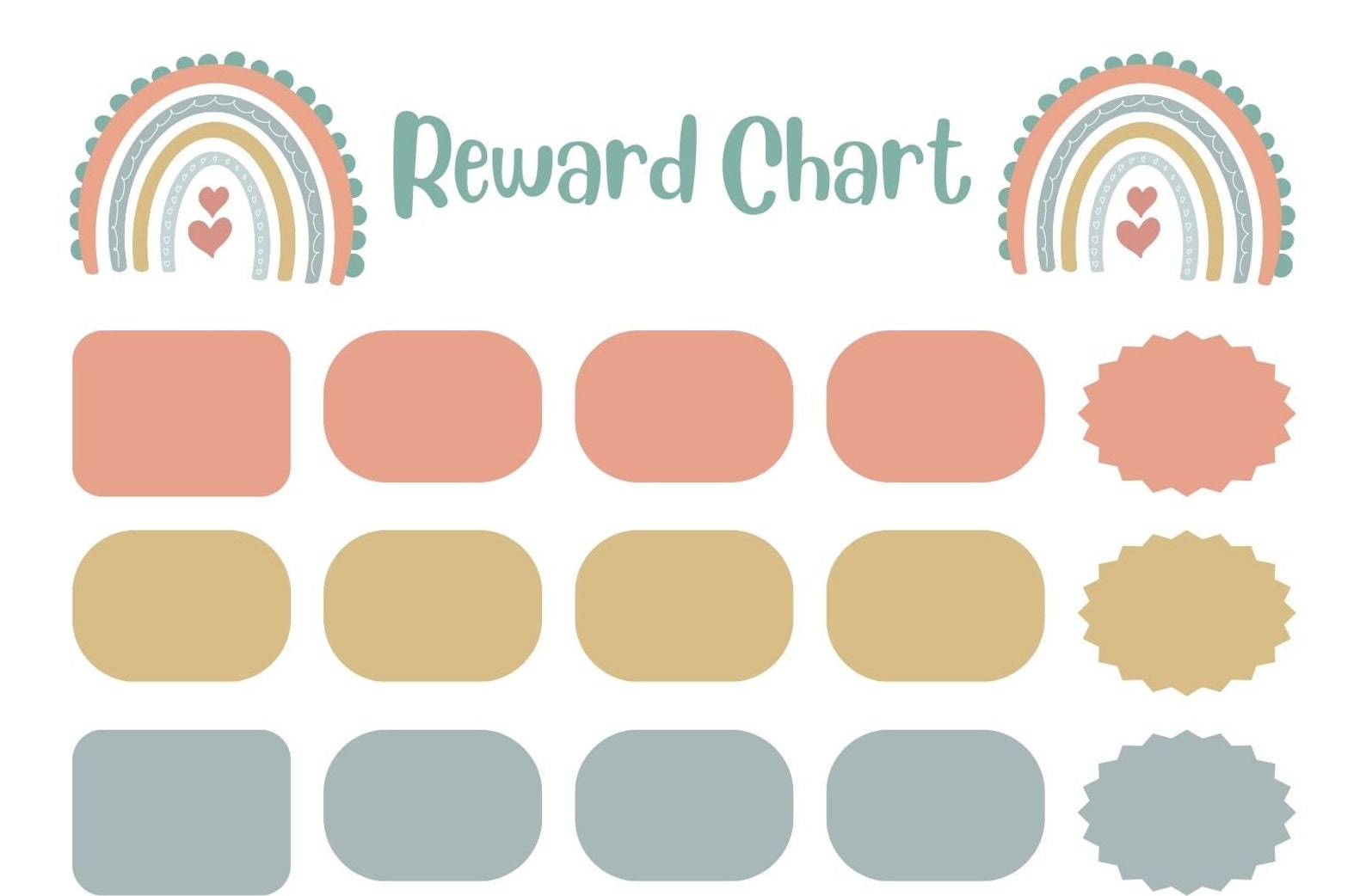 Reward Chart Printable PDF Instant Download Toddler Reward Chart ...