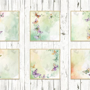 Watercolor Butterfly Digital Paper | Butterfly Digital Art | Square ...
