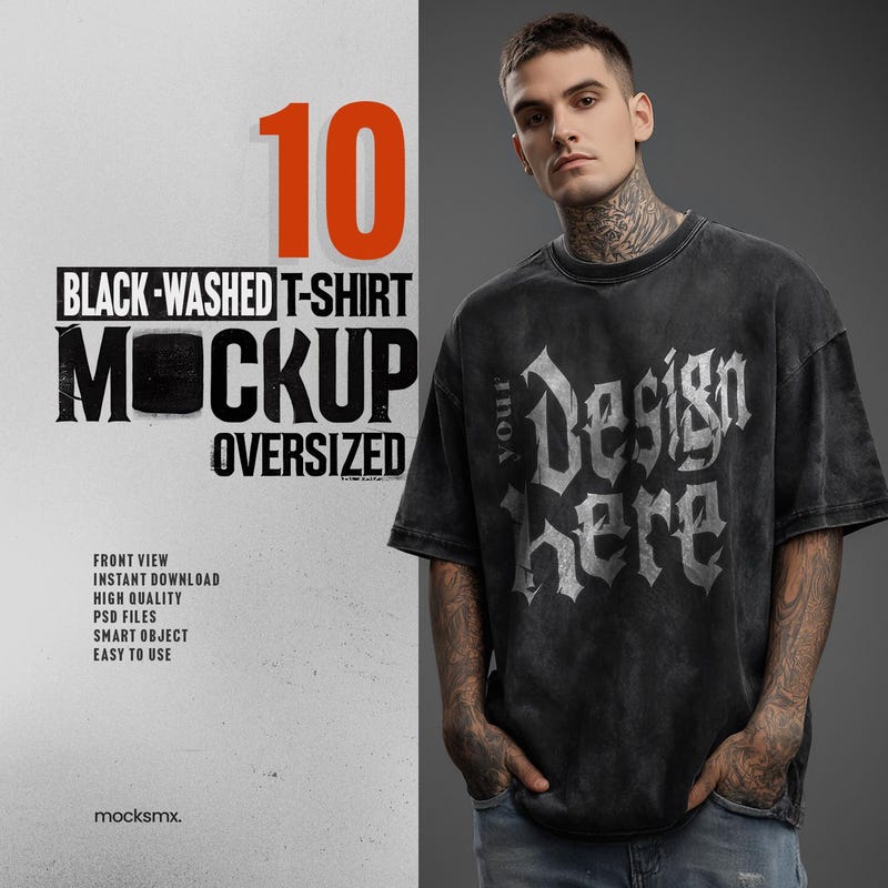 Grey Acid Wash Mock Up - Etsy