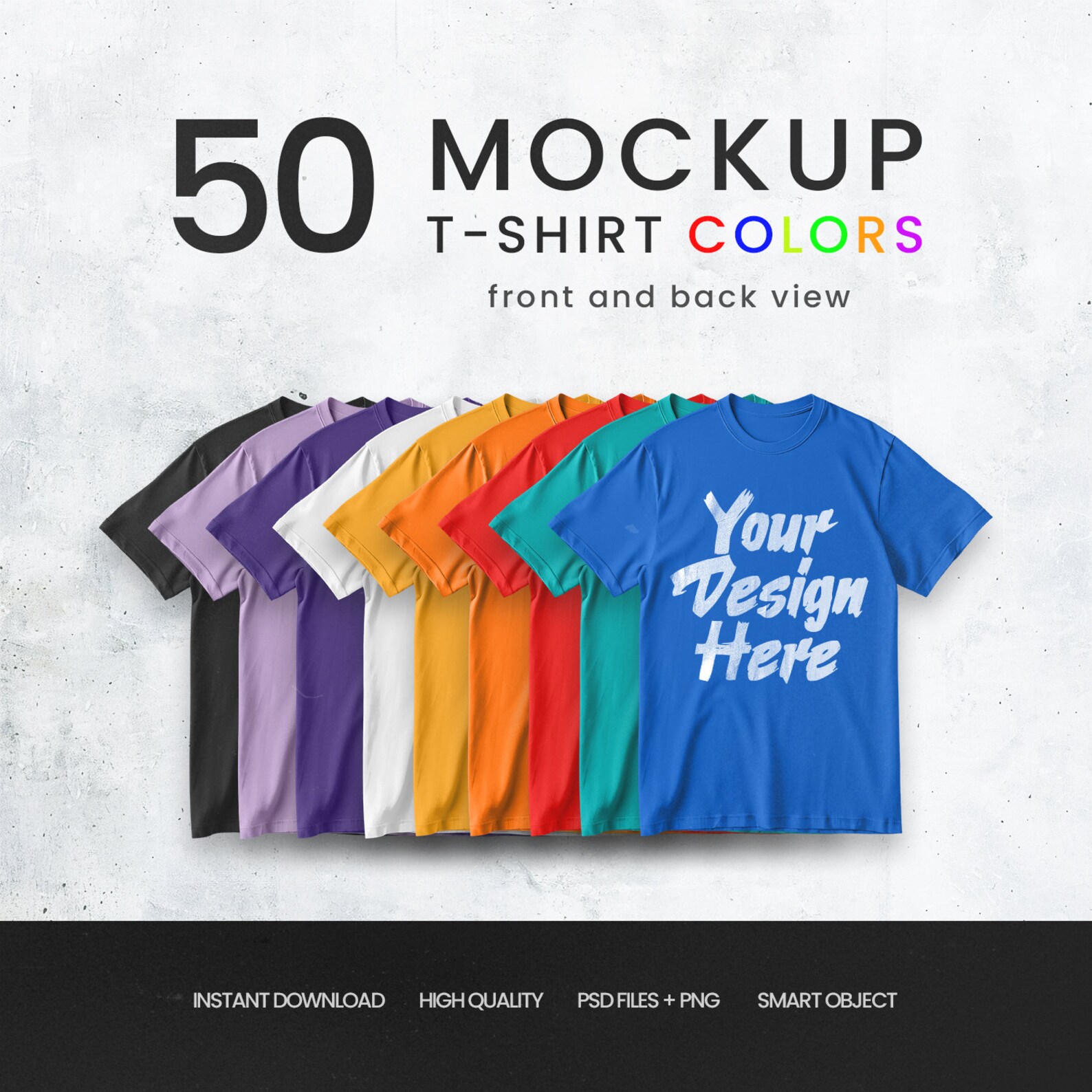 Bundle of 50 MOCKUP of 25 Different Colors, PSD File + Smart Object ...