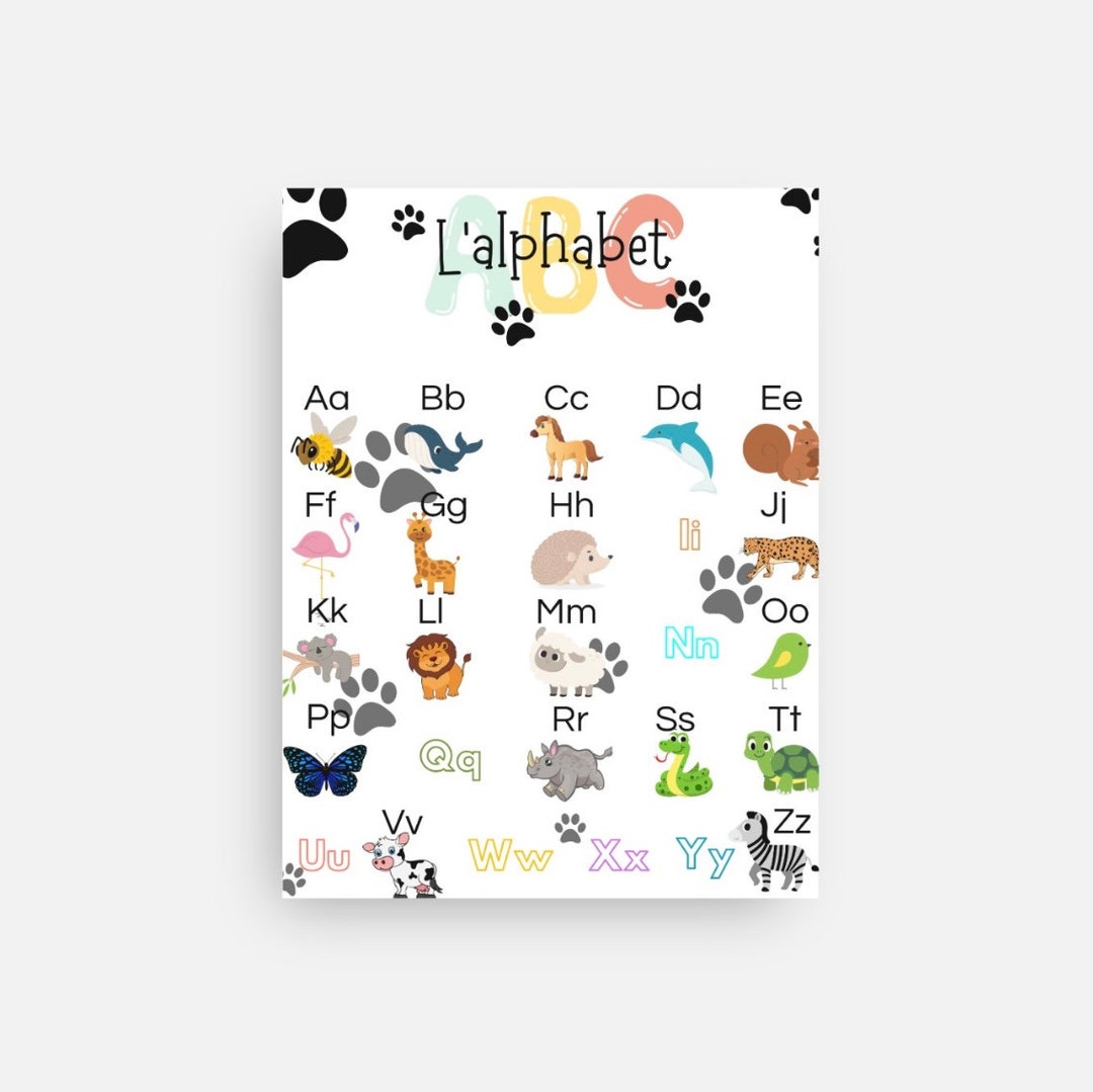 Alphabet Poster, Animals - Etsy