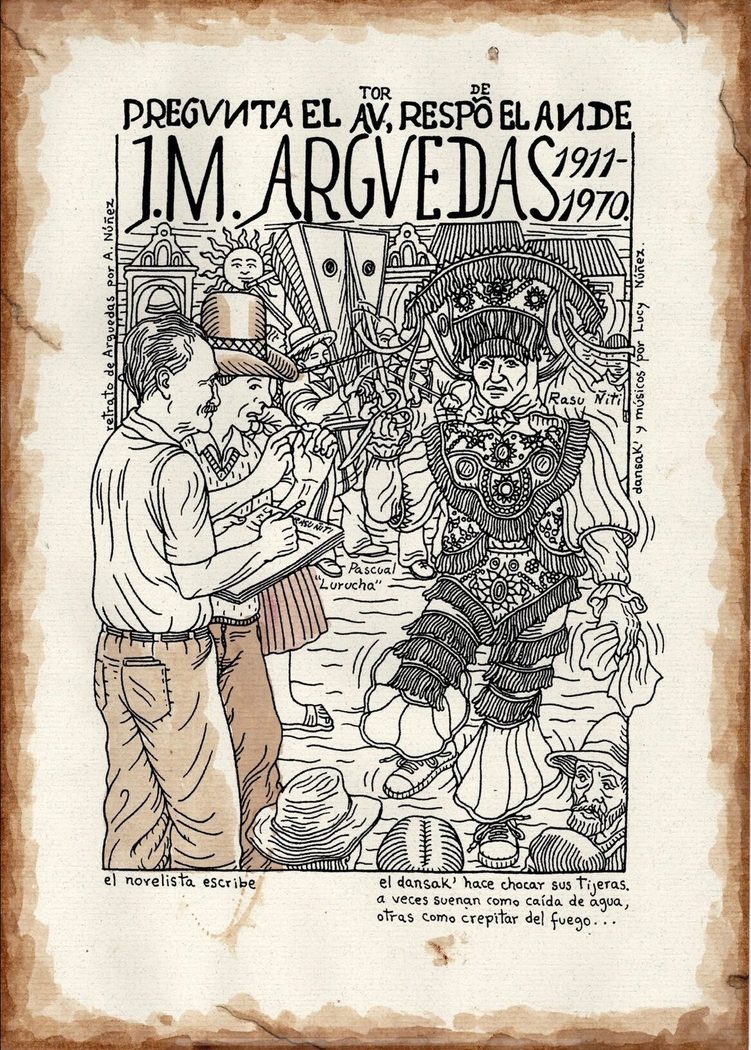 Original Quilca Representing Jose Maria Arguedas Made by Peruvian ...