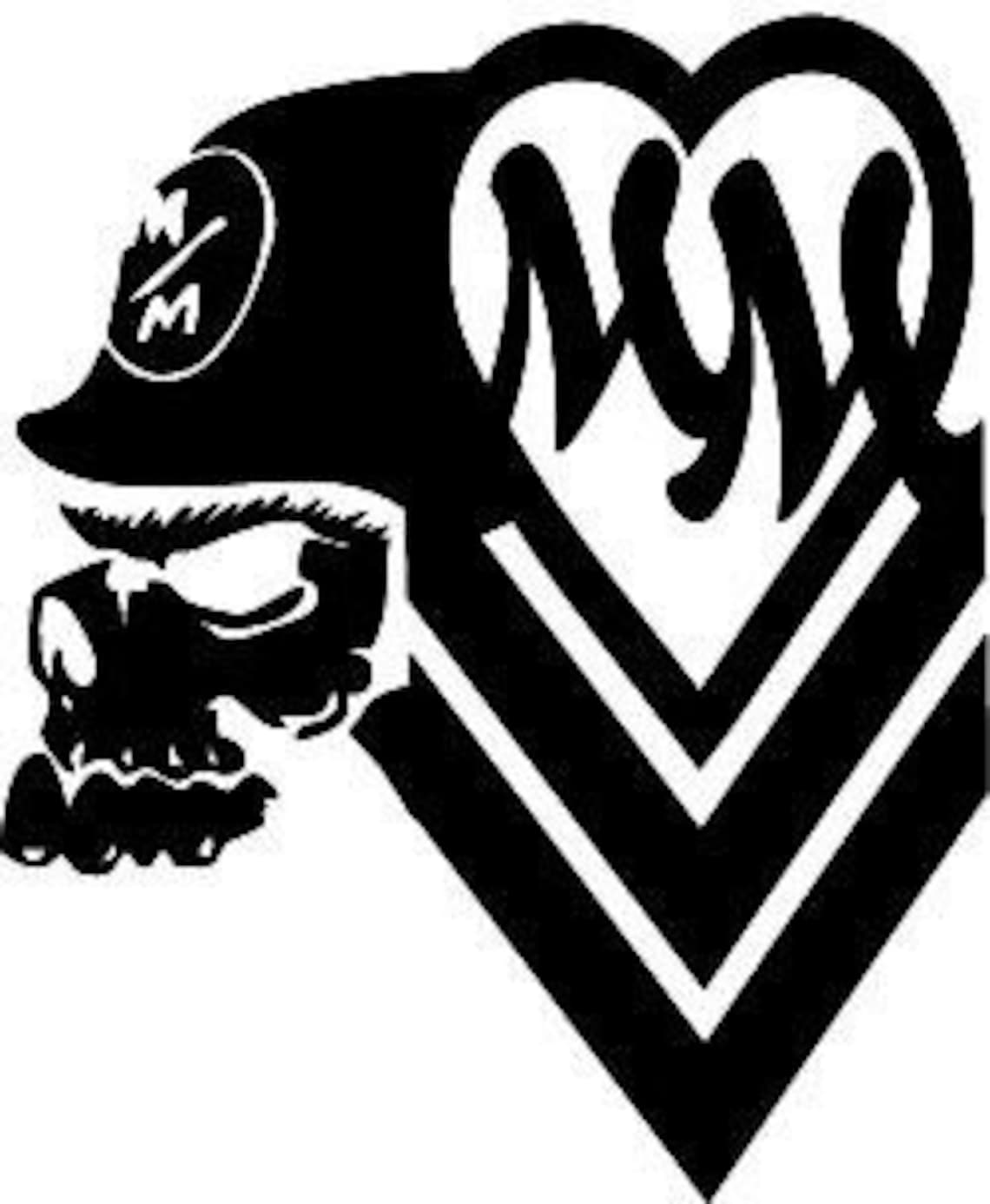 Metal mulisha skull and badge vinyl decal | Etsy