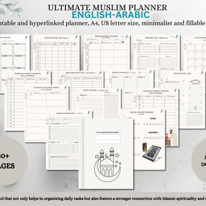 Digital Hyperlinked Printable Muslim Planner ENGLISH and ARABIC ...