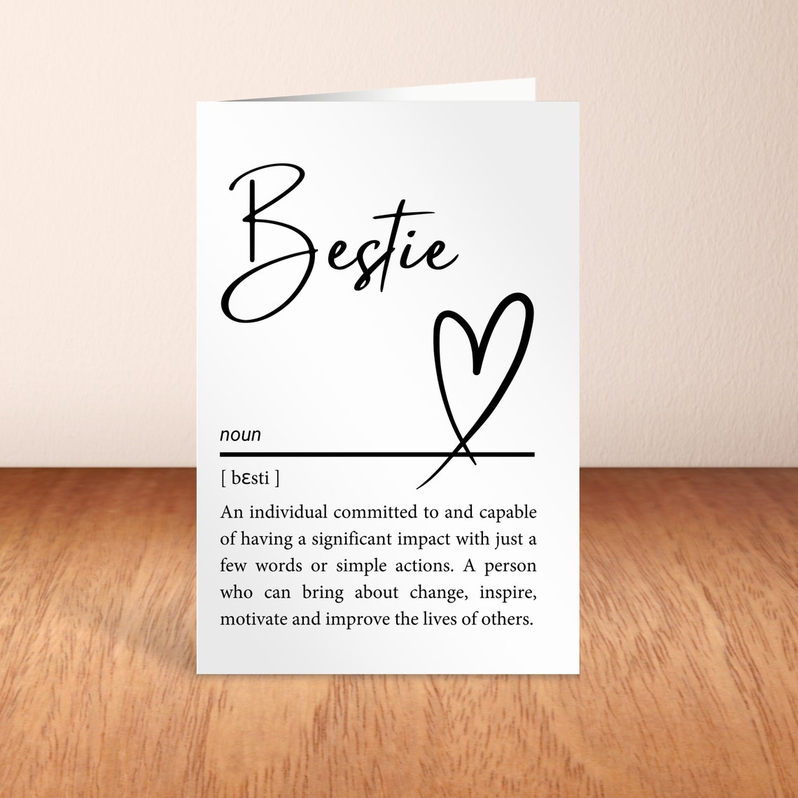 Bestie Gift | Dictionary Definition Quote Printable Card Wall Art Thank ...