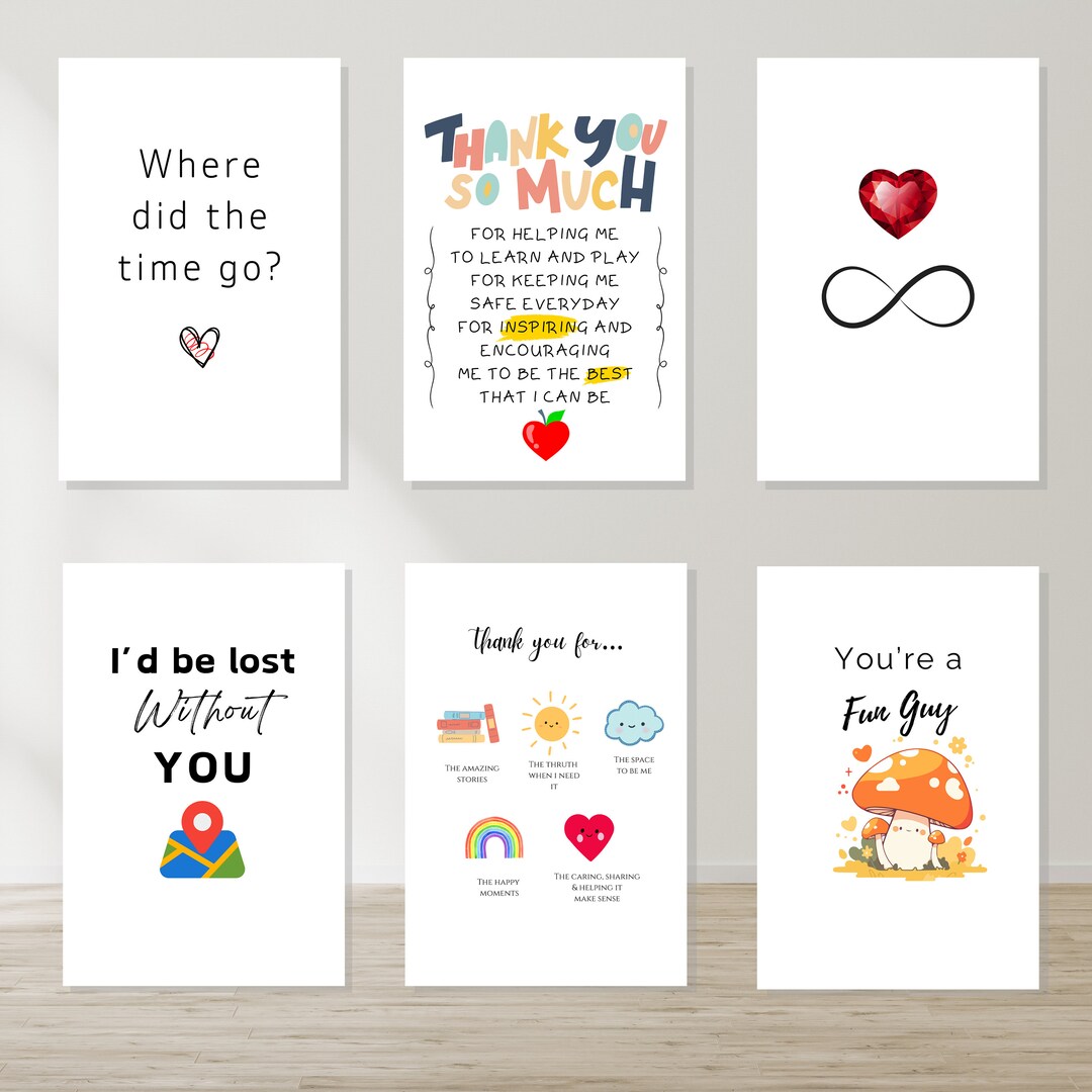 Printable Cards Bundle With Bonus Bookmark - Teacher Appreciation ...
